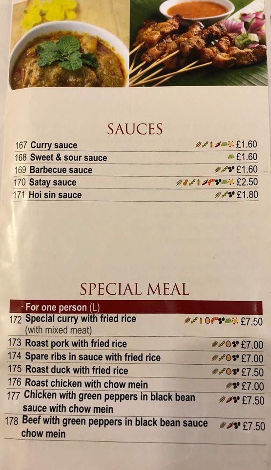 Menu at The Peking Palace fast food, Swanscombe