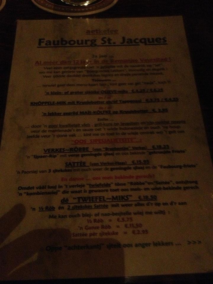 Speisekarte von aet-kefee "Faubourg St.Jacques", Roermond