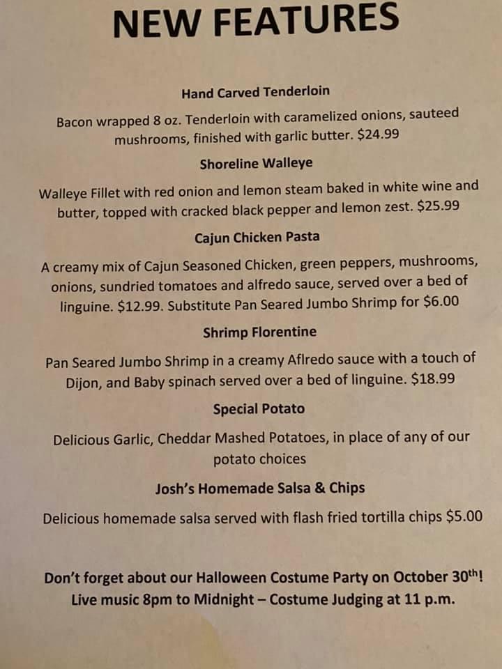 Menu at Buckhorn Bar & Motel, Exeland, WI-48