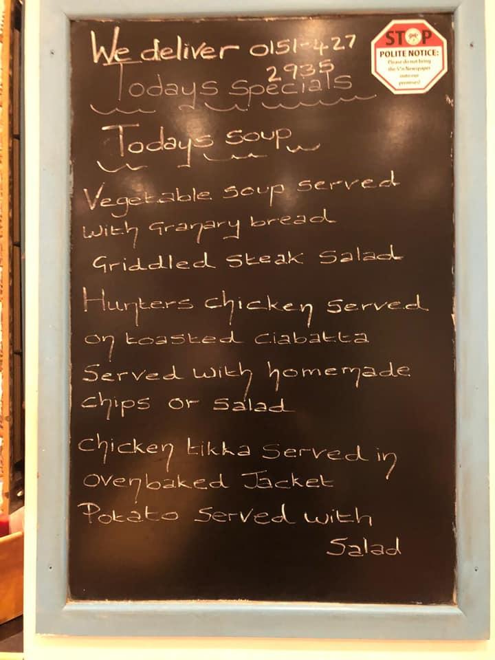 Menu at Cafe Cargo, Garston, 70 St Mary's Rd