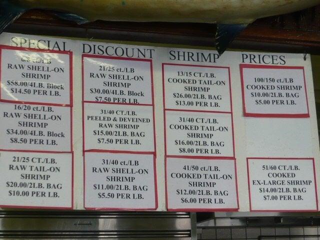 Menu at Fisherman's Outlet restaurant, Los Angeles