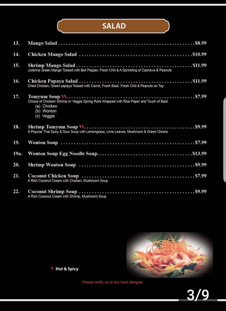 Menu au Pho Simcoe restaurant, Wasaga Beach