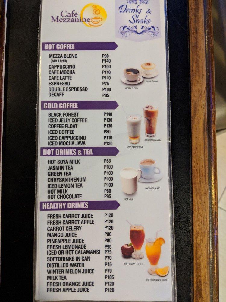 Menu at Café Mezzanine cafe, Manila, 650 Ongpin St