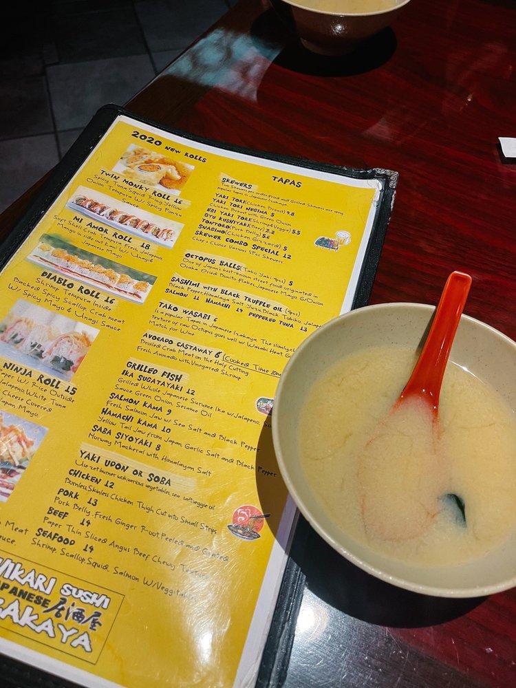 Menu at Hikari restaurant, Houston