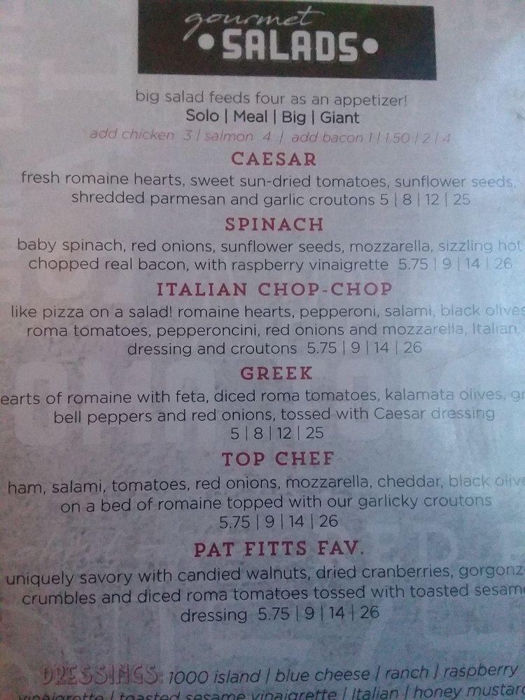 Menu at Paizano's Pizza pub & bar, Baker City