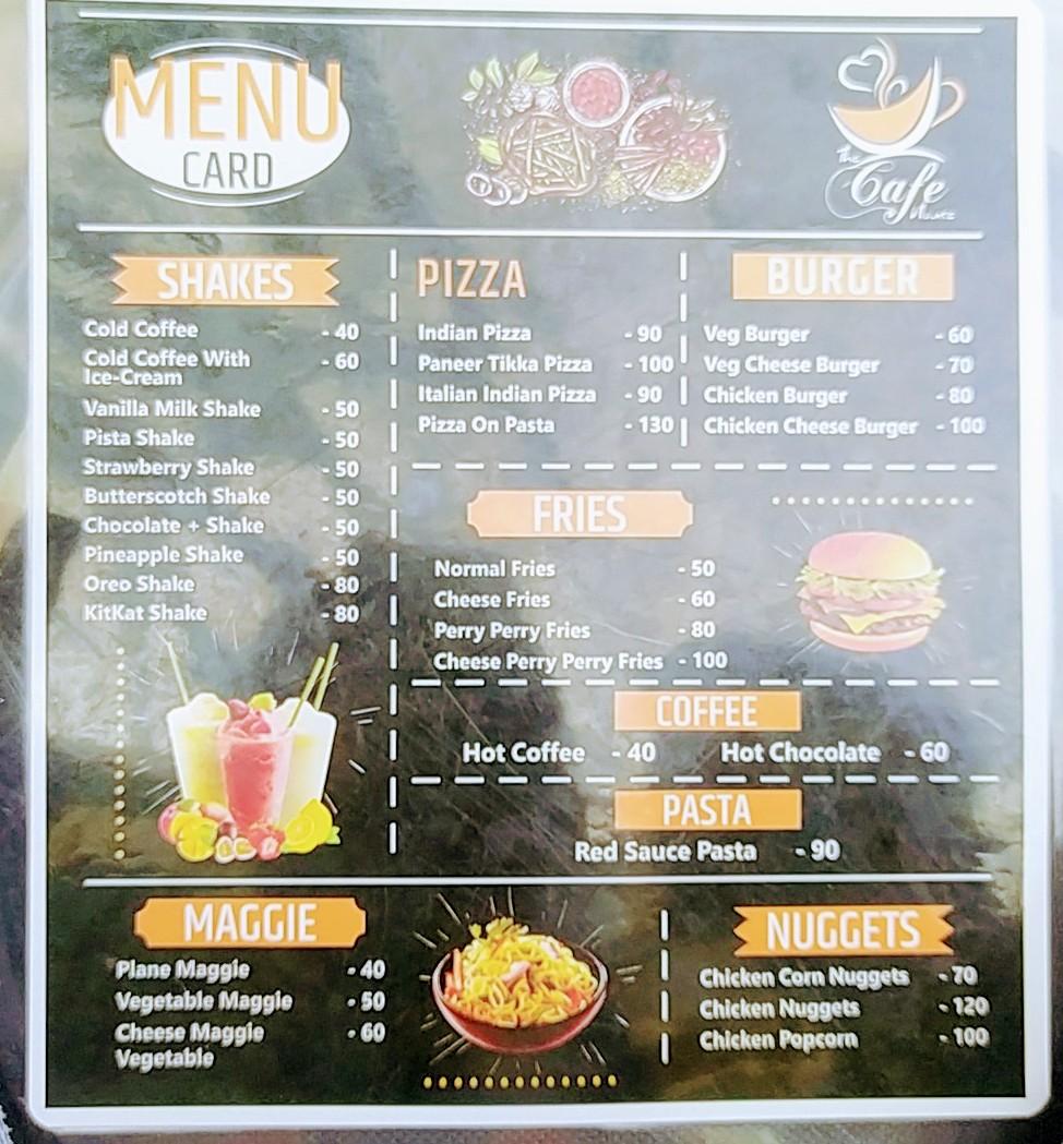 Menu at The cafe house, Sangli