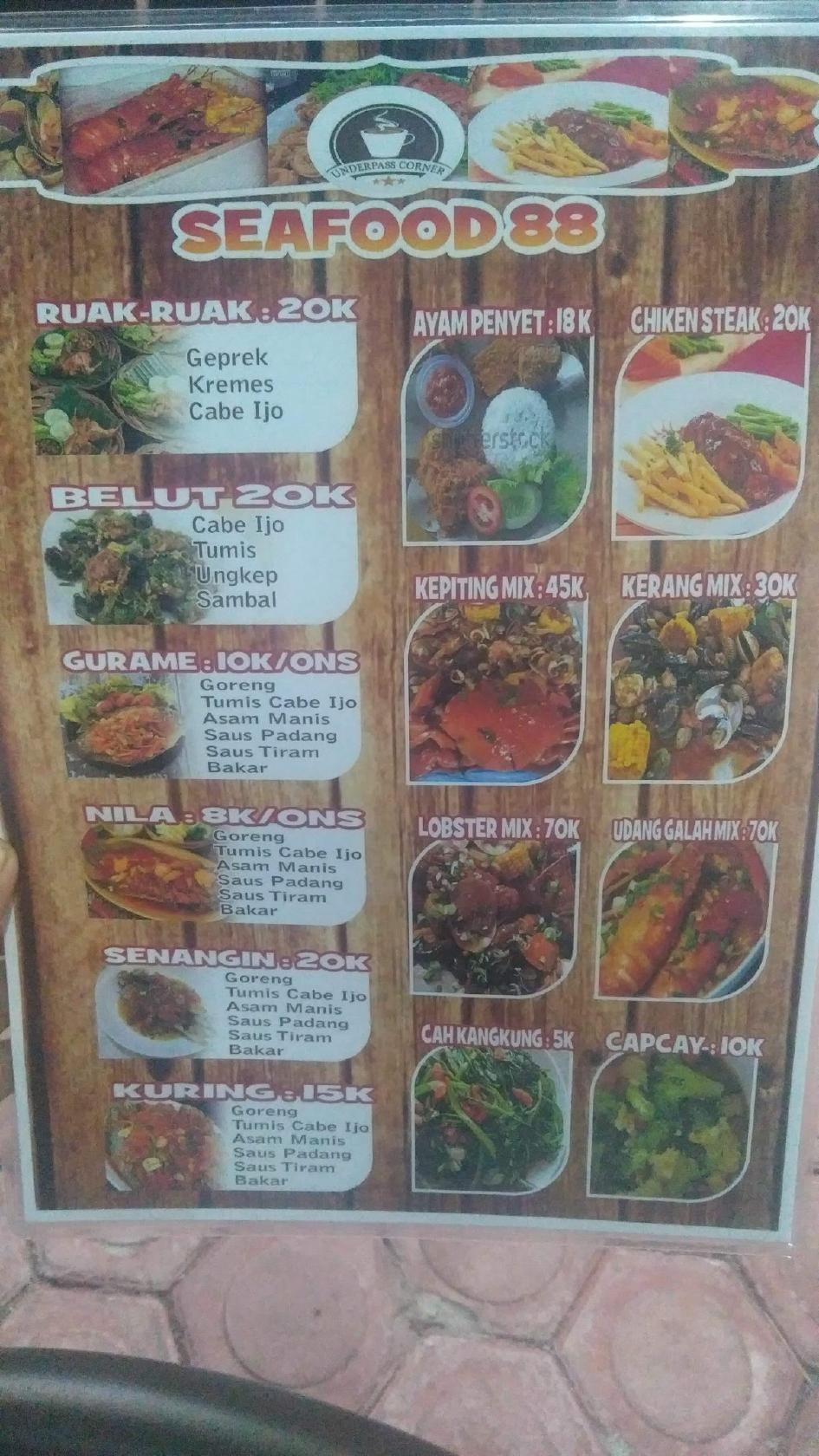 Menu at Underpass Corner cafe, East Aek Kanopan