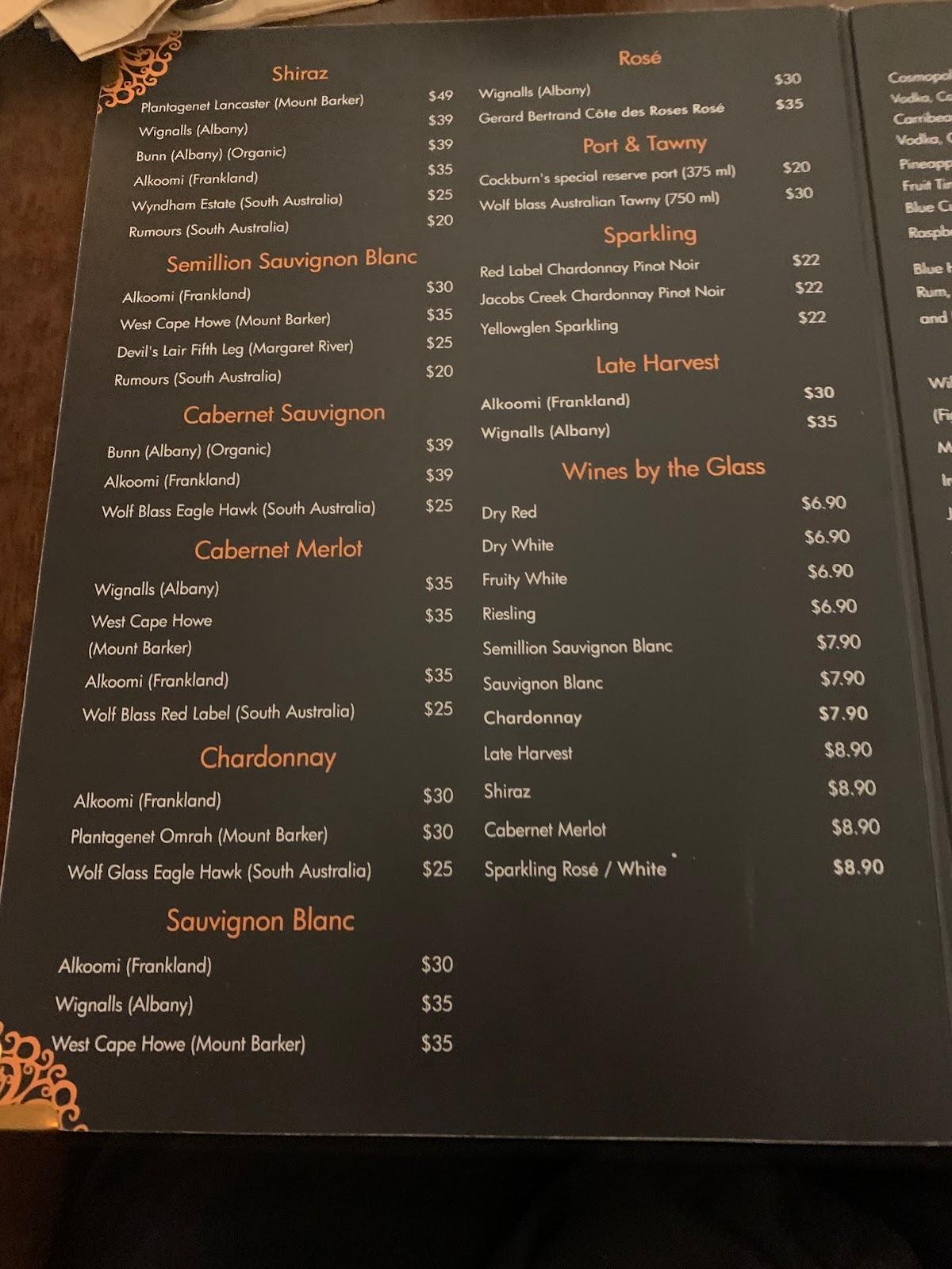 Menu at Albany Indian Tandoori Restaurant, Albany