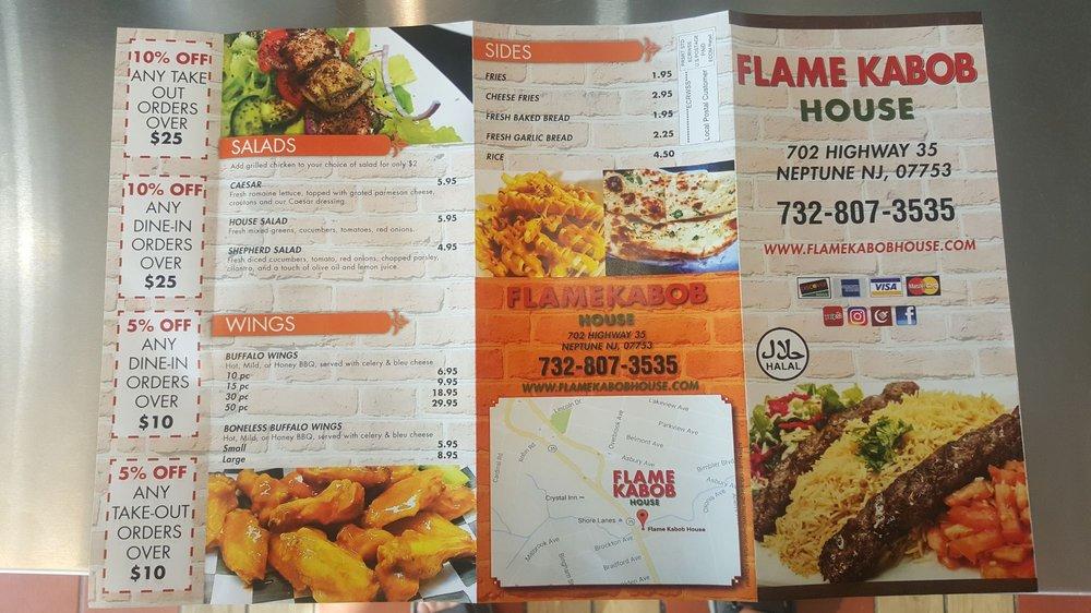 Carta del restaurante Flame Kabob House, Neptune City