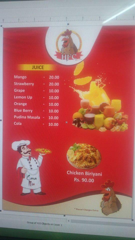Menu at HFC - Hot Fried Chicken, Kanakapura