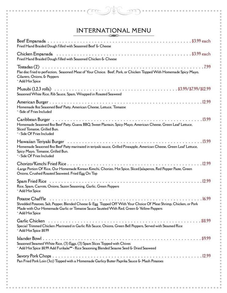 Menu at The Junction Restaurant Korean &International cuisine, Lawton