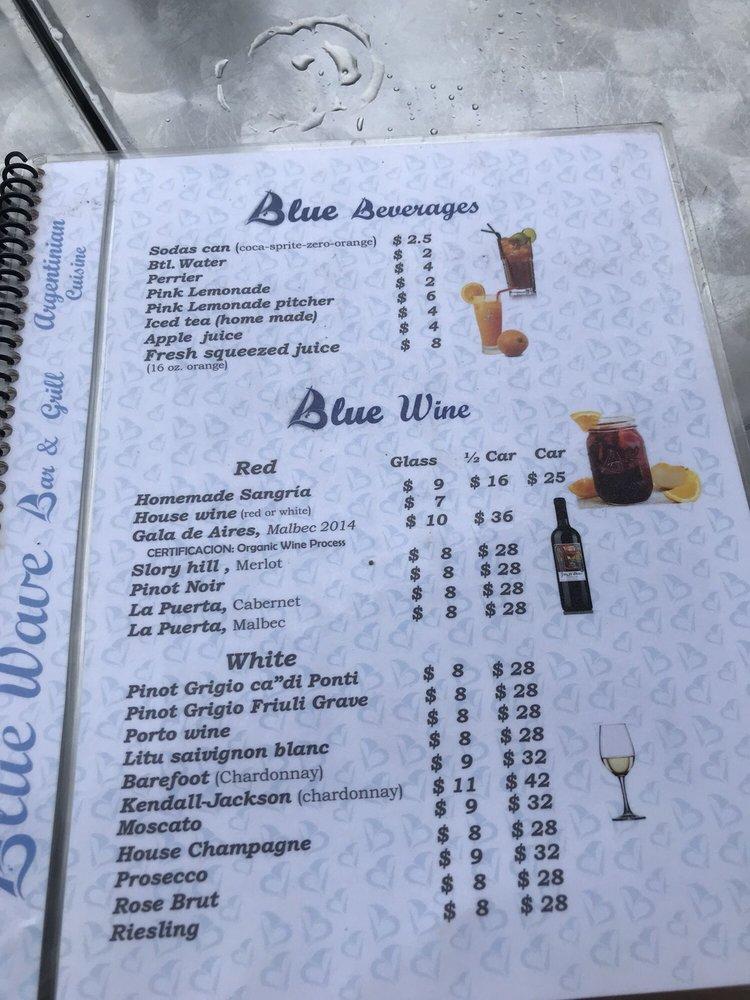 Menu at Blue Wave Argentinian Cuisine restaurant, Hollywood, 901 N ...
