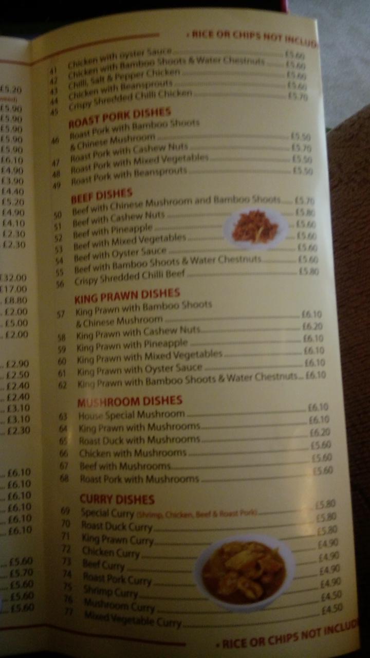 Menu at Dragon House fast food, Cheddar