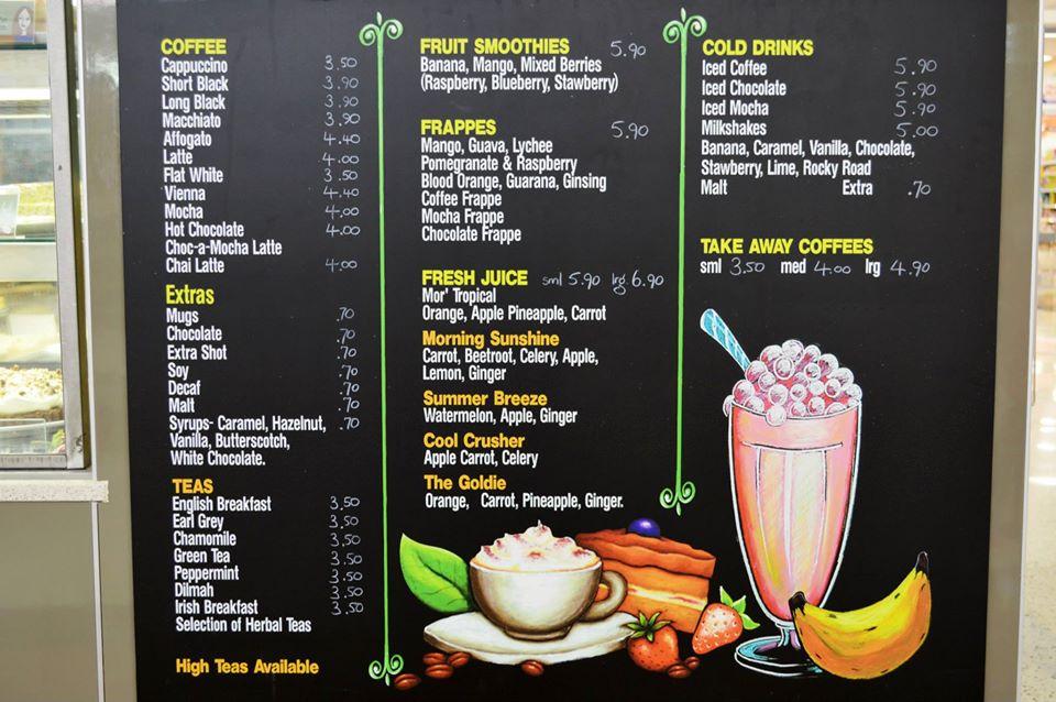 Menu at Latte'Mor Coffee Shop cafe, Helensvale