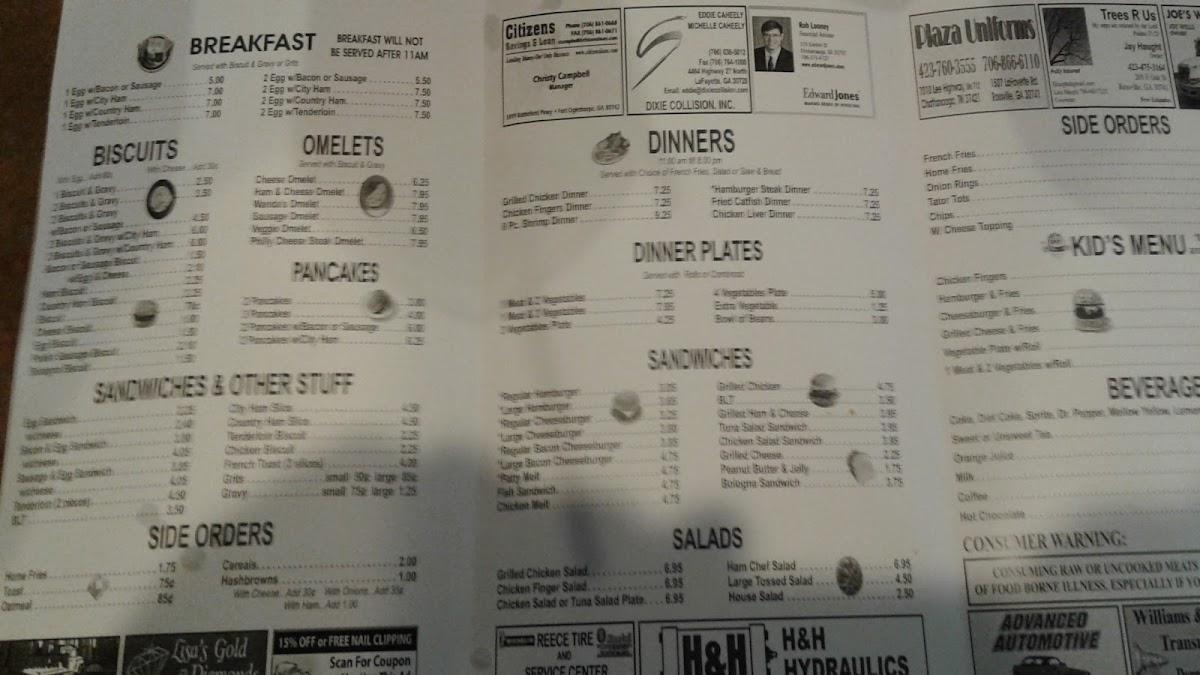 Menu at Wanda's Restaurant, Rock Spring