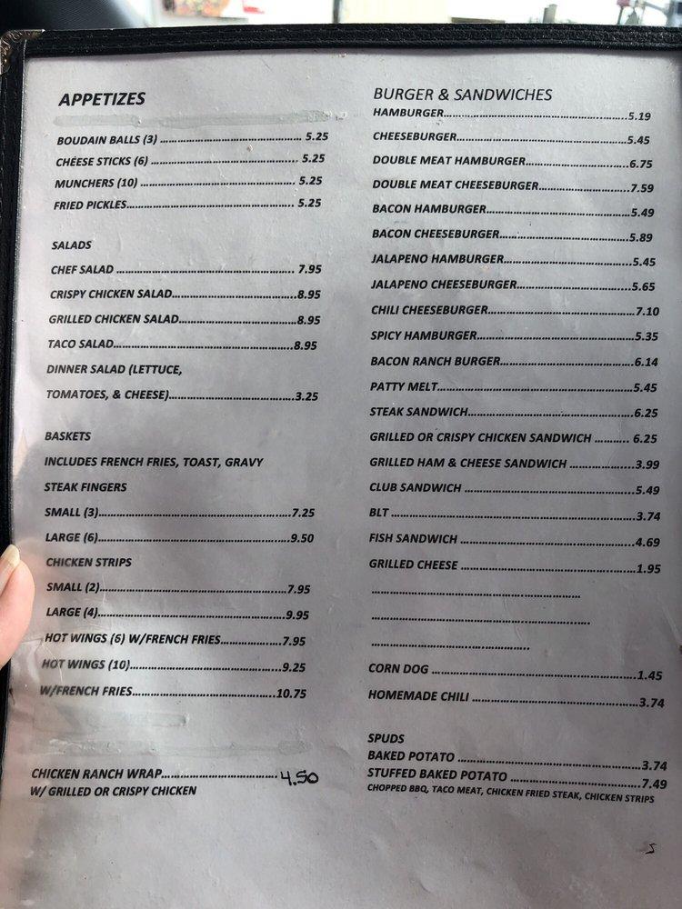 Menu at Mama's Kitchen cafe, Pineland
