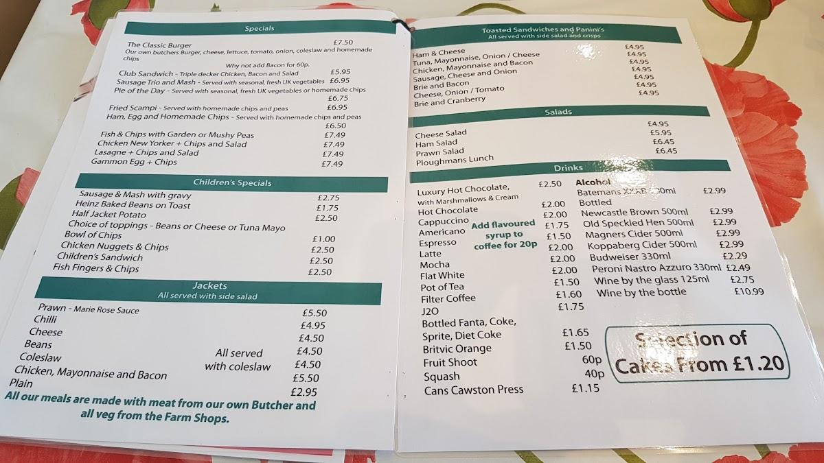 Menu at Ivy Farm restaurant, Kirton