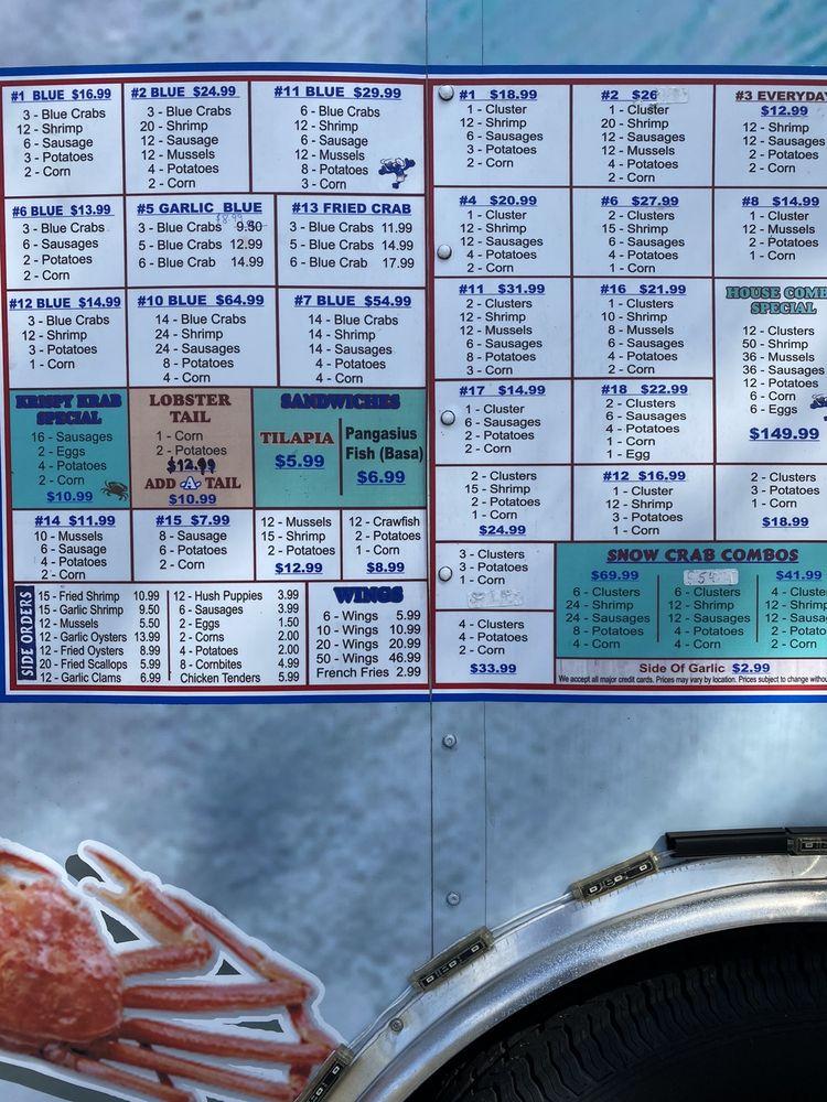 Menu at Krispy Krab Seafood restaurant, Tampa, North 56th Street