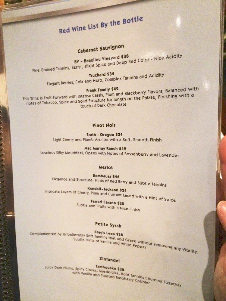 Menu at Oyster Bar, Sparks, Nugget Ave