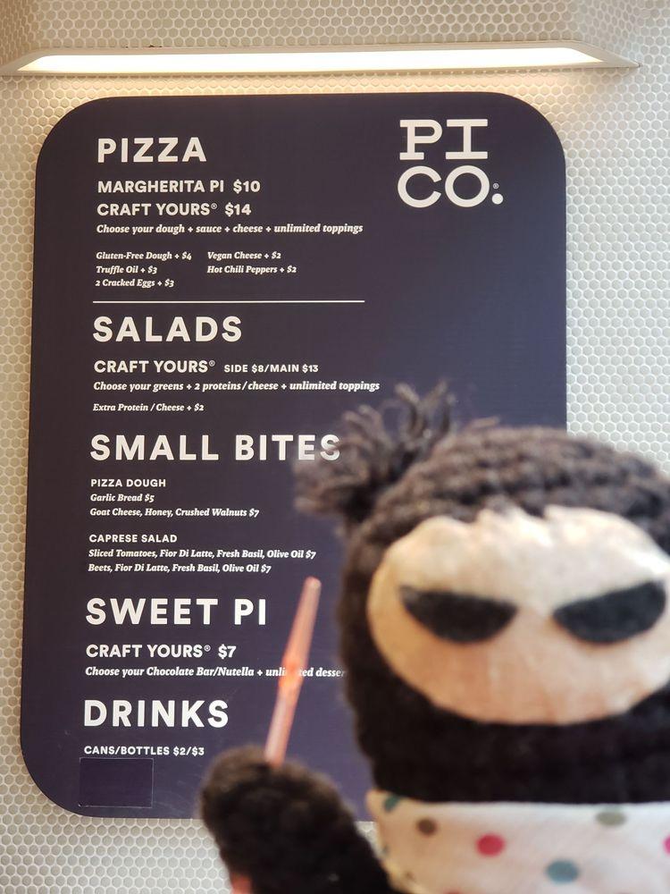 Menu at Pi Co. Pizza Bar, Toronto, Sheppard Ave E