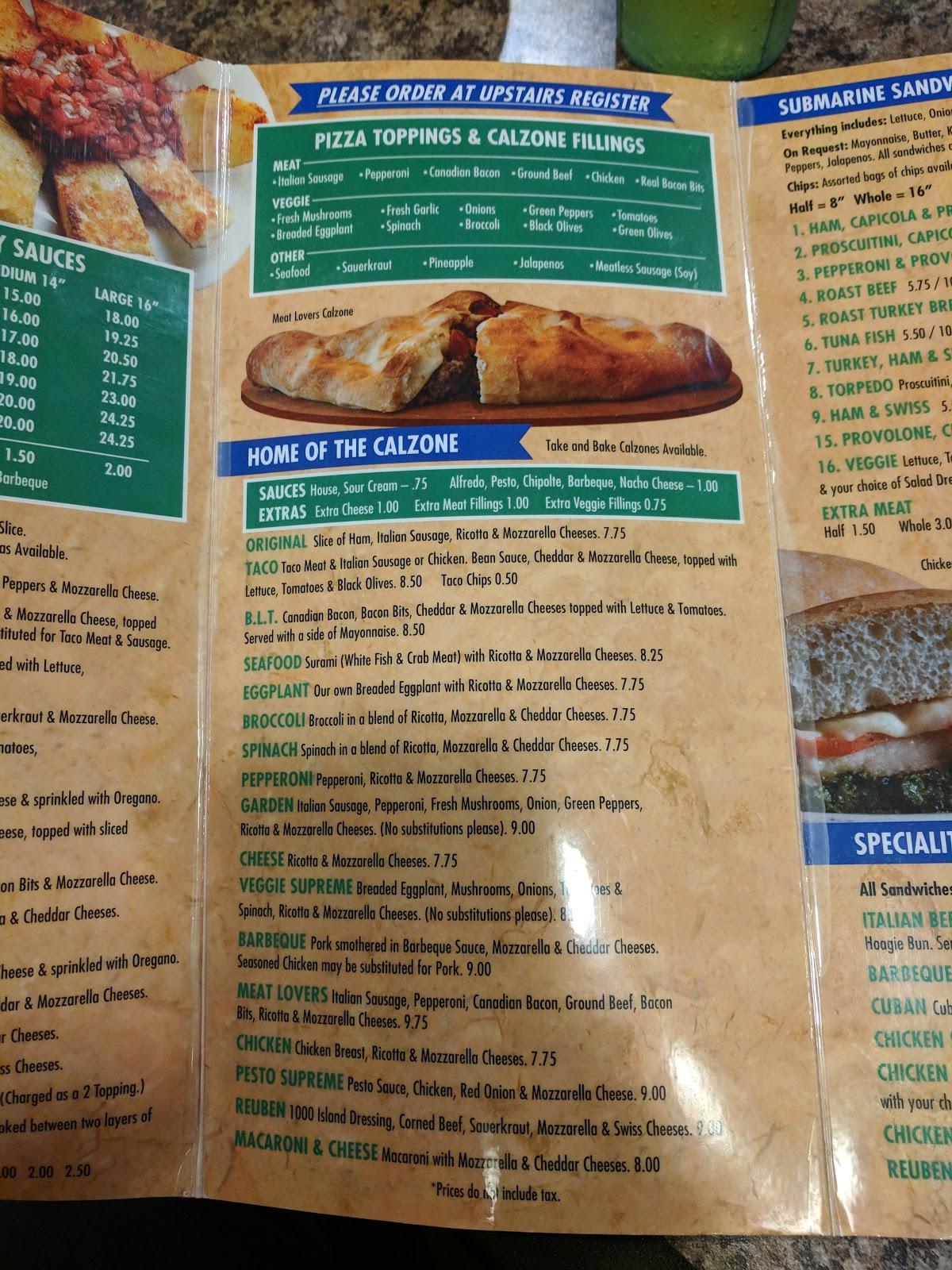 Menu at Pizza & Subs pizzeria, Rock Island, Blackhawk Rd