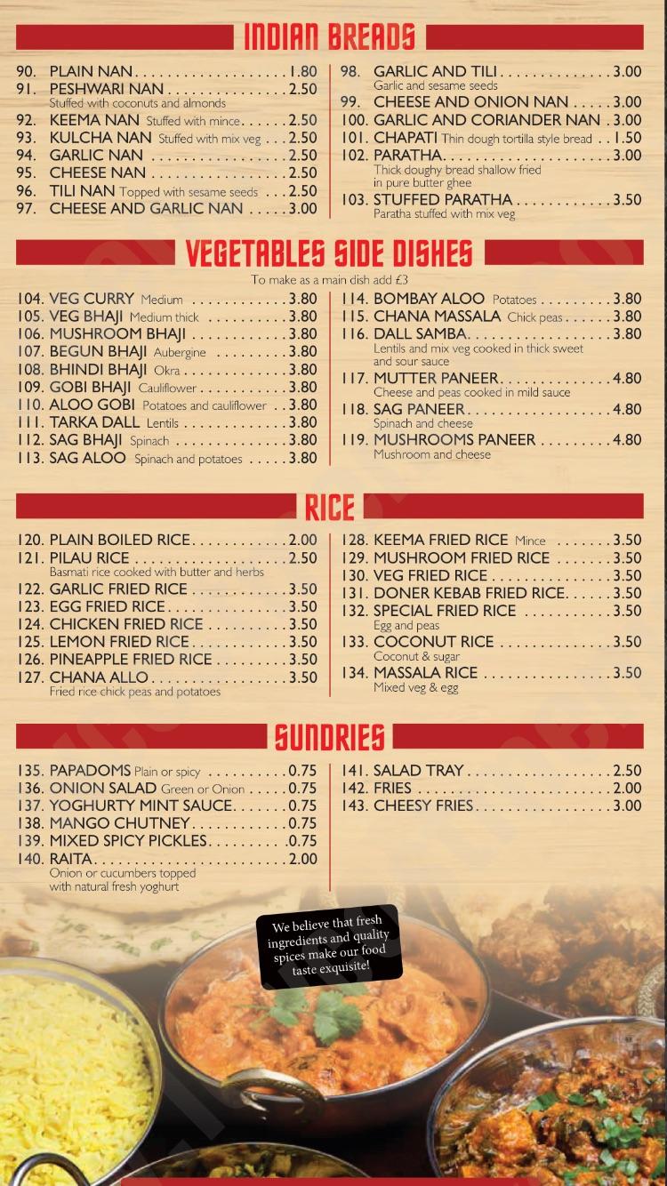 Menu at Raza's pizzeria, Craven Arms