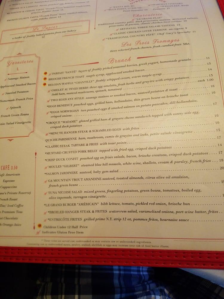 Menu at Bistro Niko restaurant, Atlanta, Peachtree Rd NE