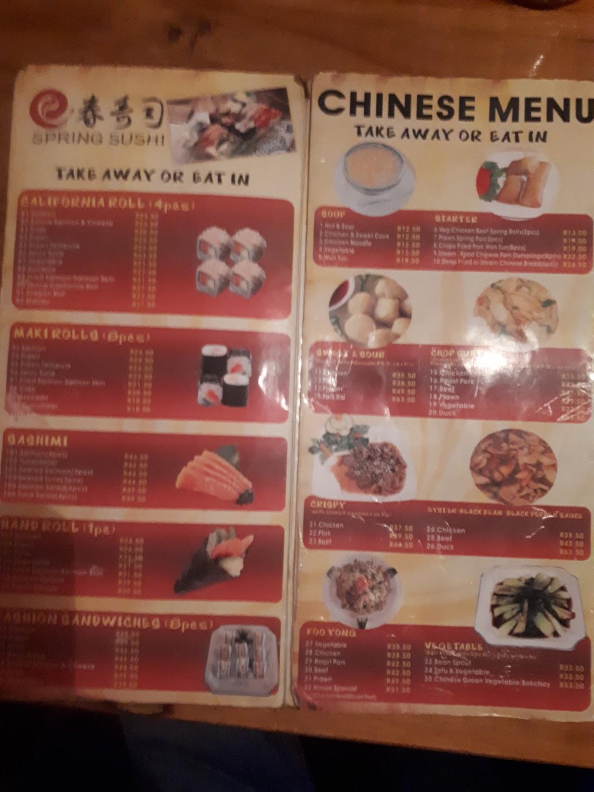 Menu at Macau Cuisine restaurant, Benoni, Gauteng
