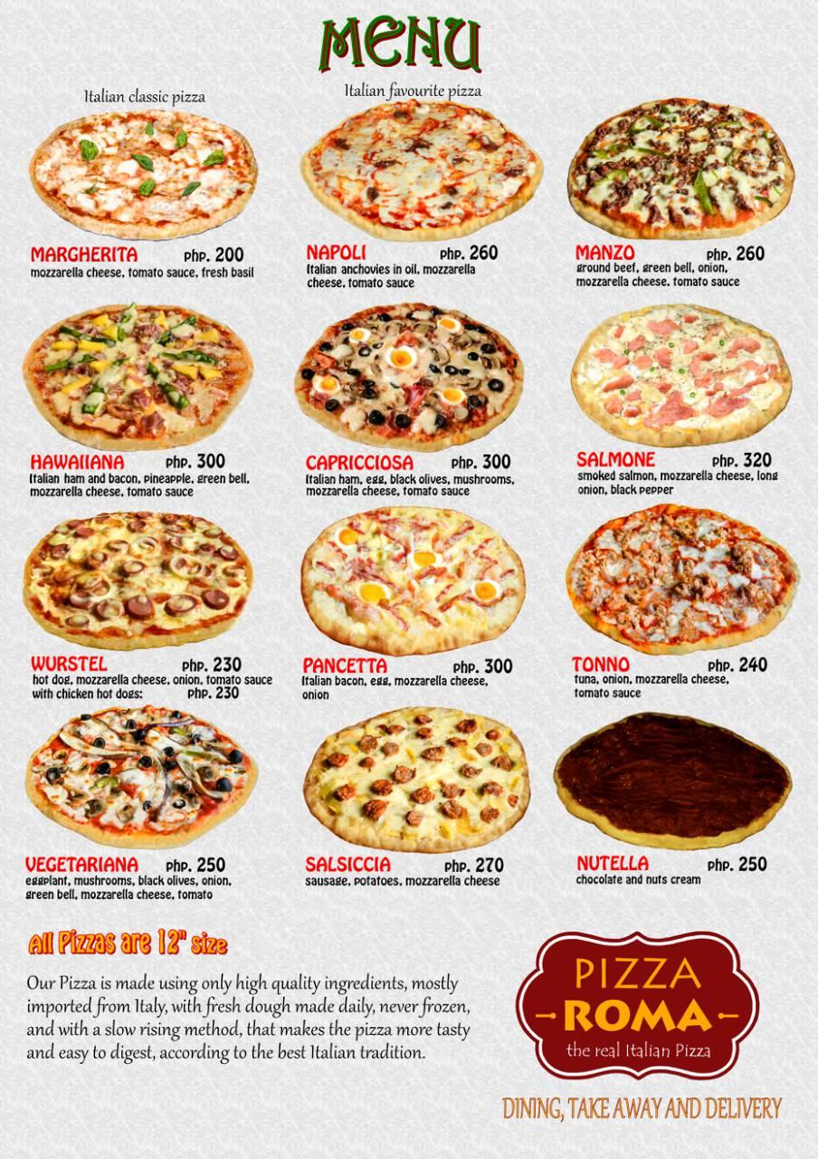 Carta del restaurante Pizza Roma, General Santos, Phil-Am Ave