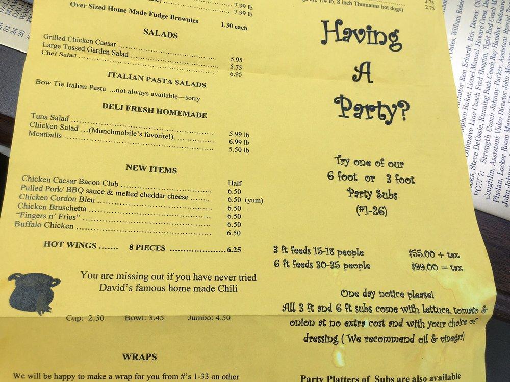 Menu at Sub Shack & Deli restaurant, Hackettstown