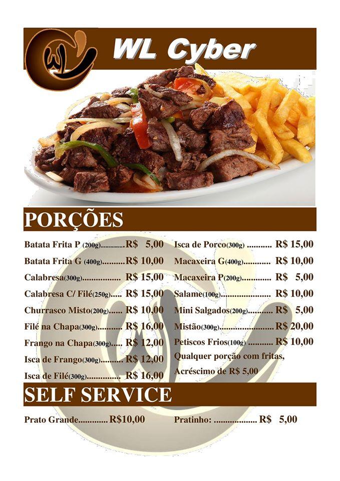 Menu em WL Cyber restaurante, Brasil