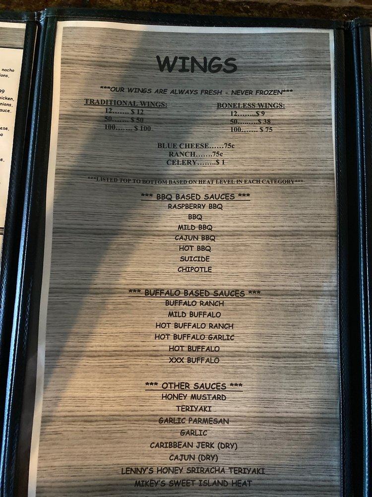 Menu at Characters Sports Bar & Grill, Cleveland, Brookpark Rd