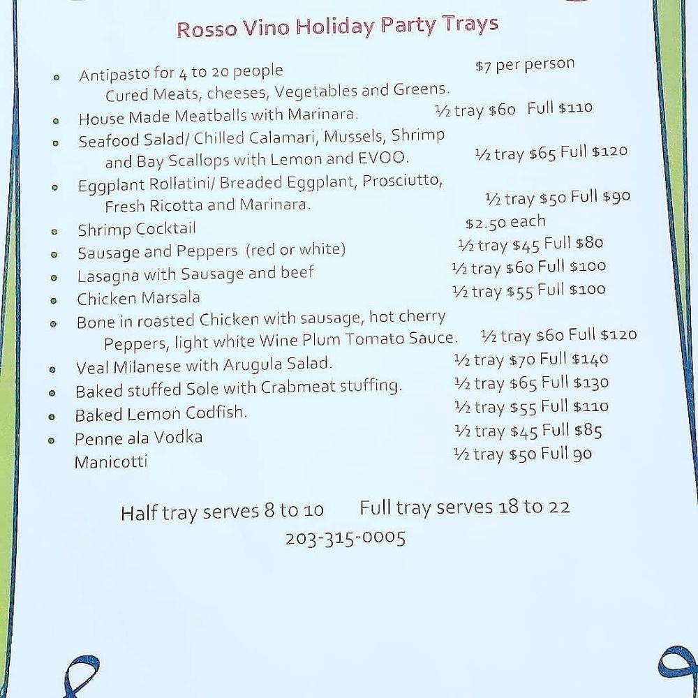Menu at Rosso Vino pub & bar, Branford