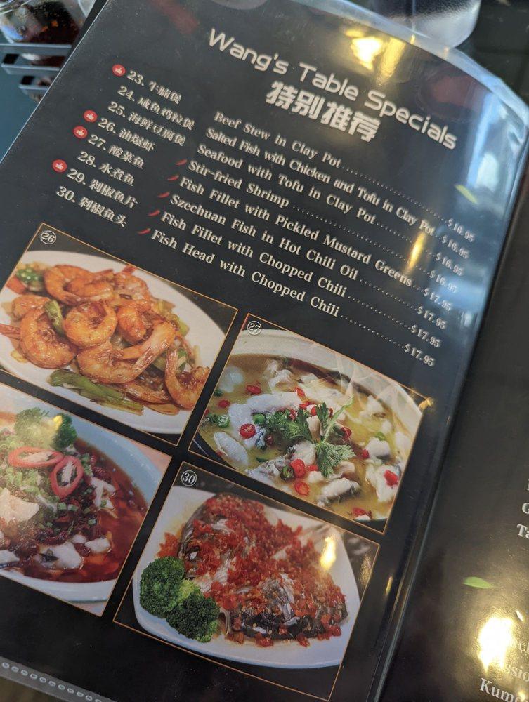 Menu at WANG'S TABLE restaurant, Reno