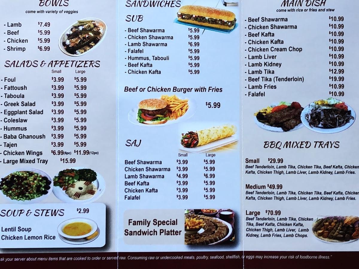 Menu at Fresh Food Restaurant, Troy