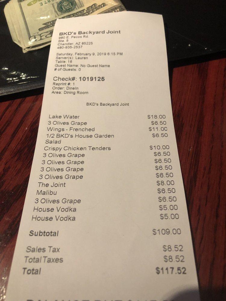 Menu at MVP Sports Bar and Grill, Chandler