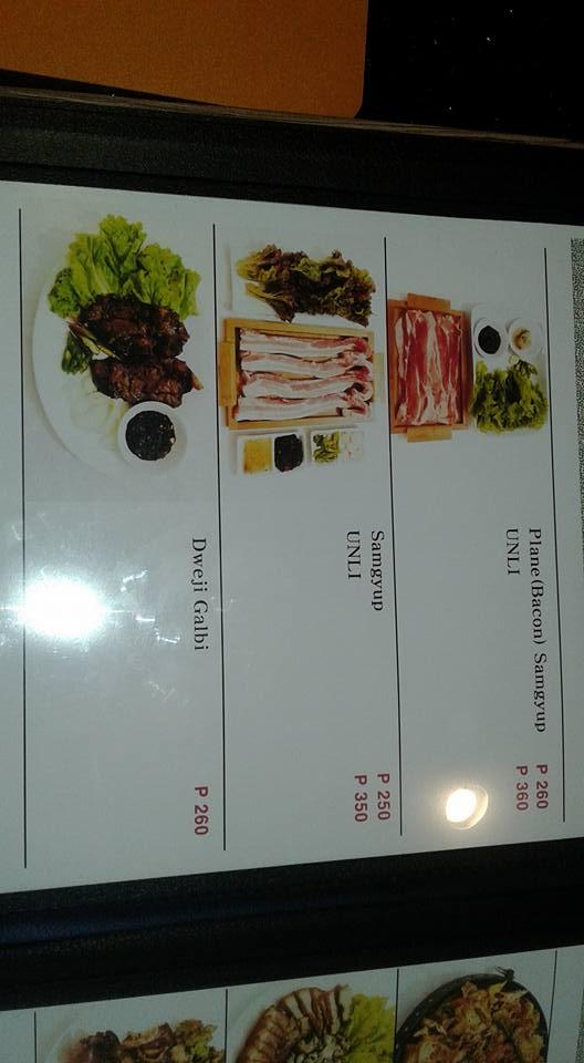 Menu at Hanok Authentic Korean Restaurant, Bacolod
