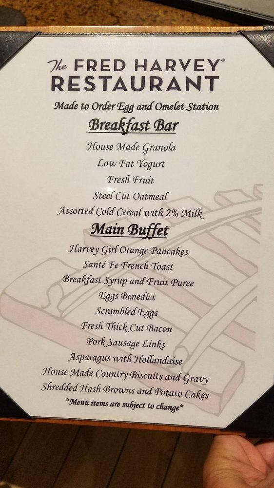 Menu at Fred Harvey Restaraunt restaurant, Williams