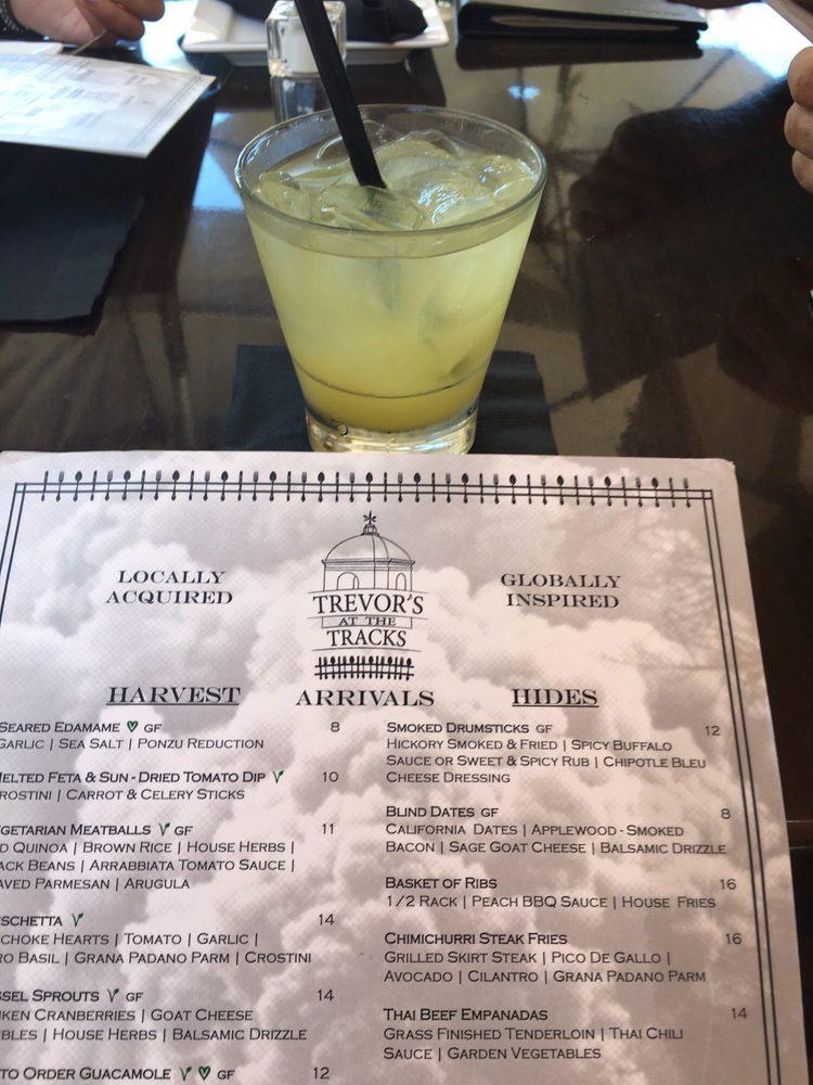 Menu at Trevor's at the Tracks pub & bar, San Juan Capistrano