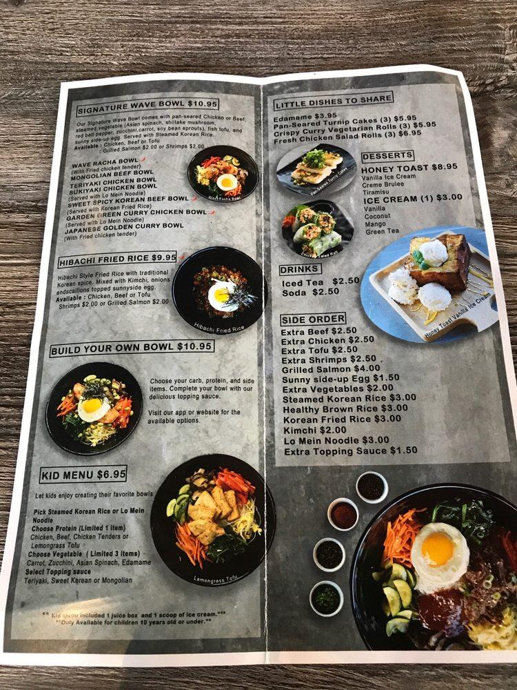 Carta del restaurante Wave Bowl BBBop, Plano