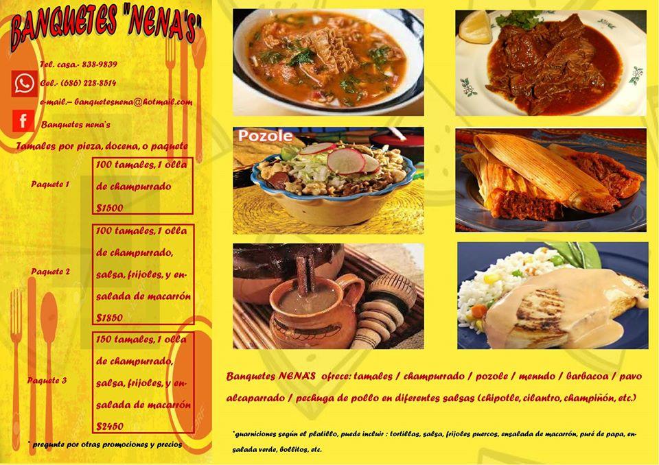 Menu at Banquetes nena's restaurant, Mexico
