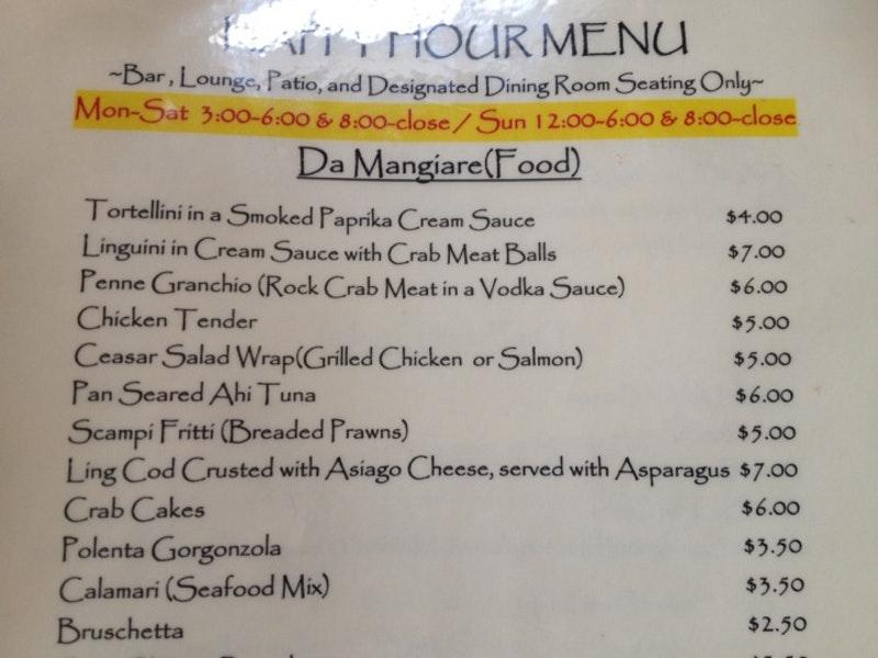 Menu at Girardi's Osteria pub & bar, Edmonds