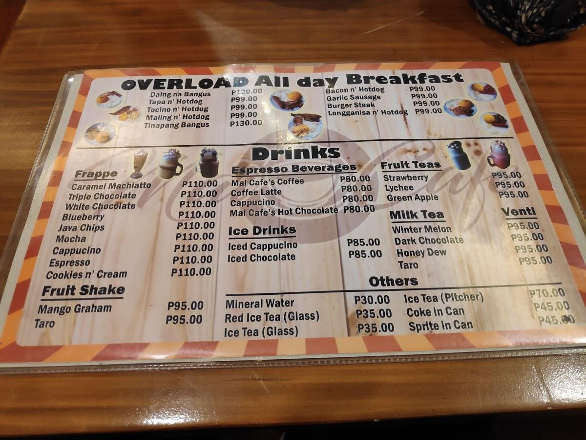 Menu at Mai Cafe, Manila, Manila 1008