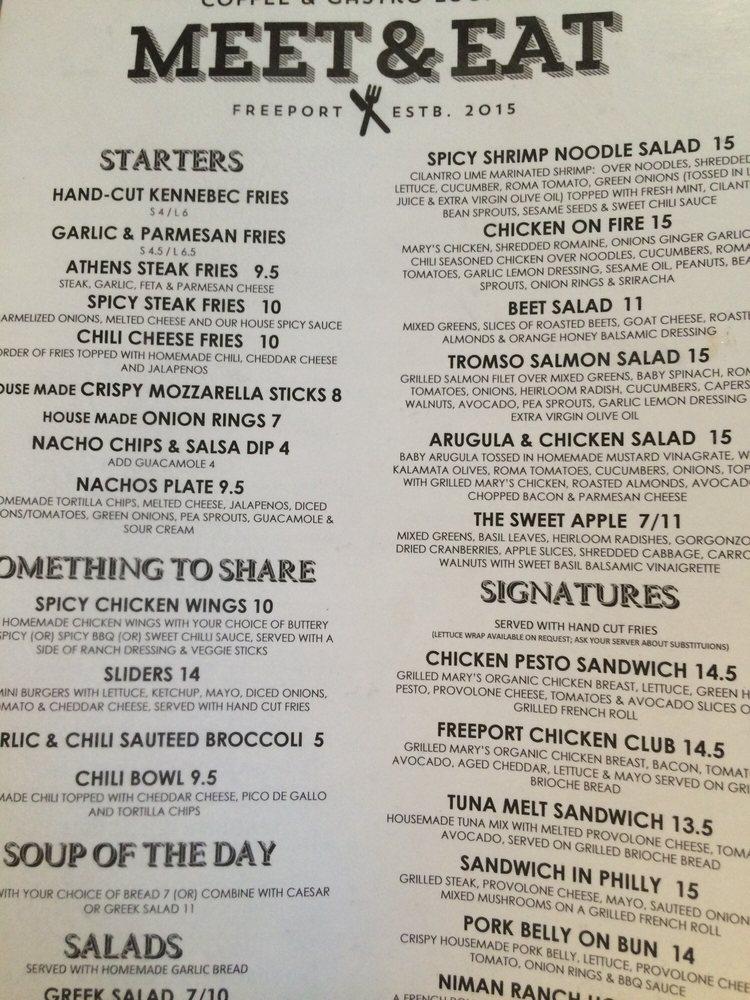 Menu at Meet & Eat restaurant, Sacramento