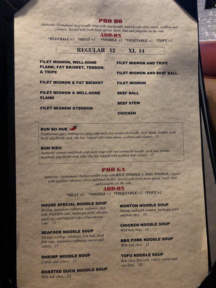 Menu at Asian Blossom restaurant, Granite Bay