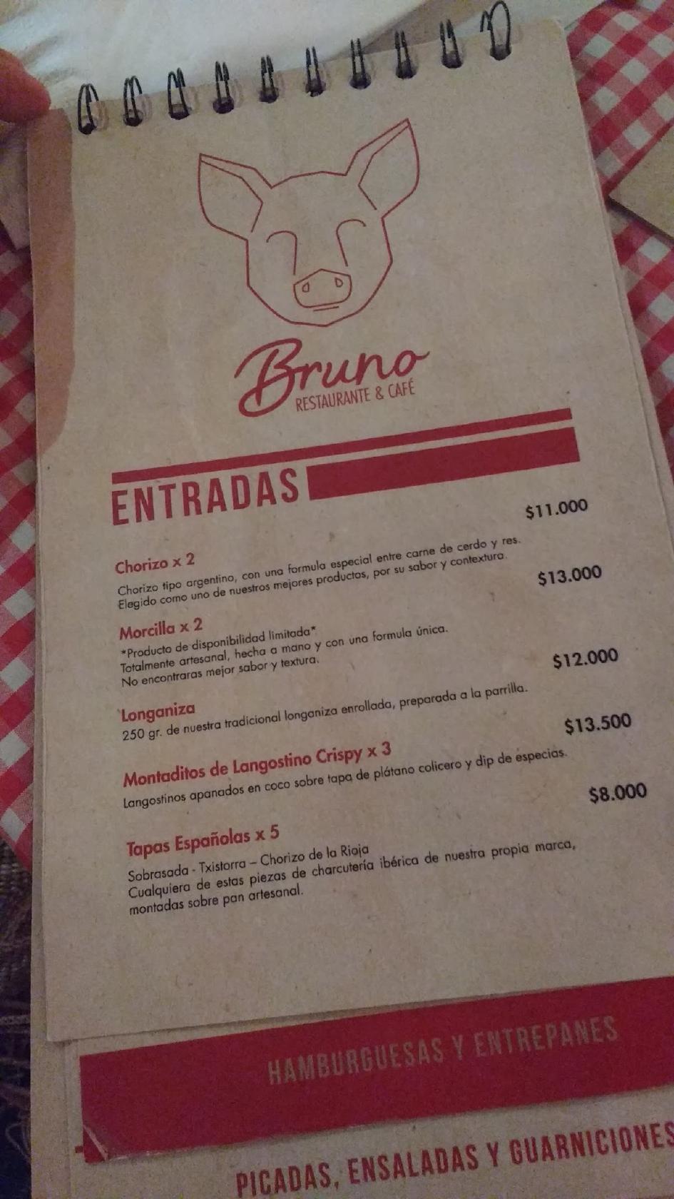 Menu at Bruno - Restaurante & Café, Anapoima