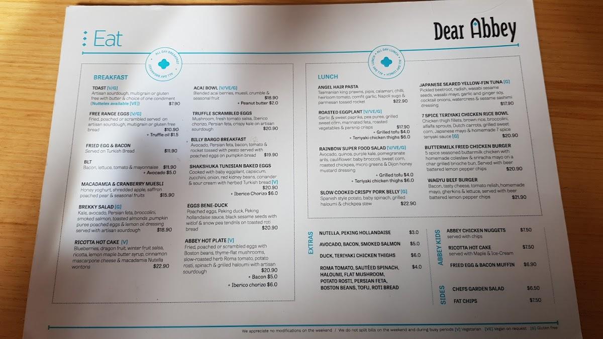 Menu at Quarter Two Cafe, Moonee Ponds