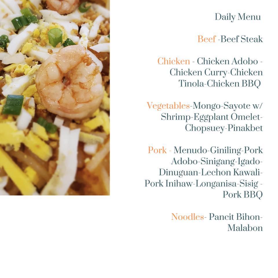 Menu at Manila Grille restaurant, Buena Park