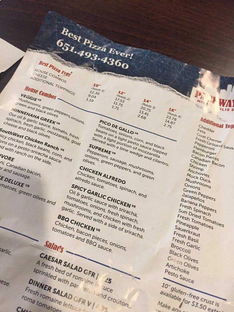Menu at Parkway Pizza pizzeria, Roseville