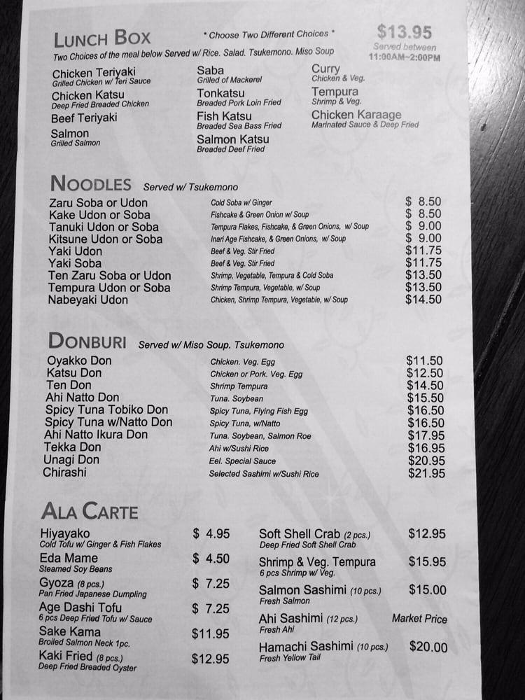 Menu at Restaurant Domo, Kaneohe